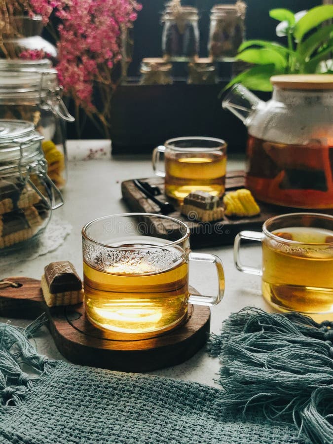 Hot Tea for a Perfect Late Tea Time Stock Image - Image of breakfast ...