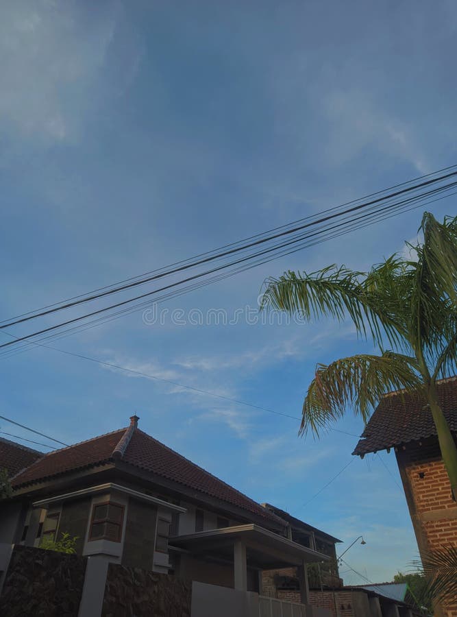 Trees Residential Area Cloud Beauty Stock Image - Image of roof, facade ...
