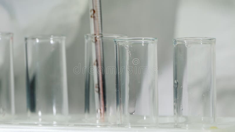 Processes with Blood Tests, Samples Drip into Test Tubes Stock Video ...