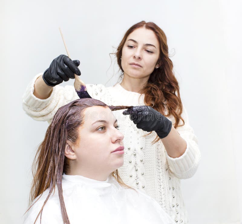 Processes coloring hair stock image. Image of style, hair - 84870143