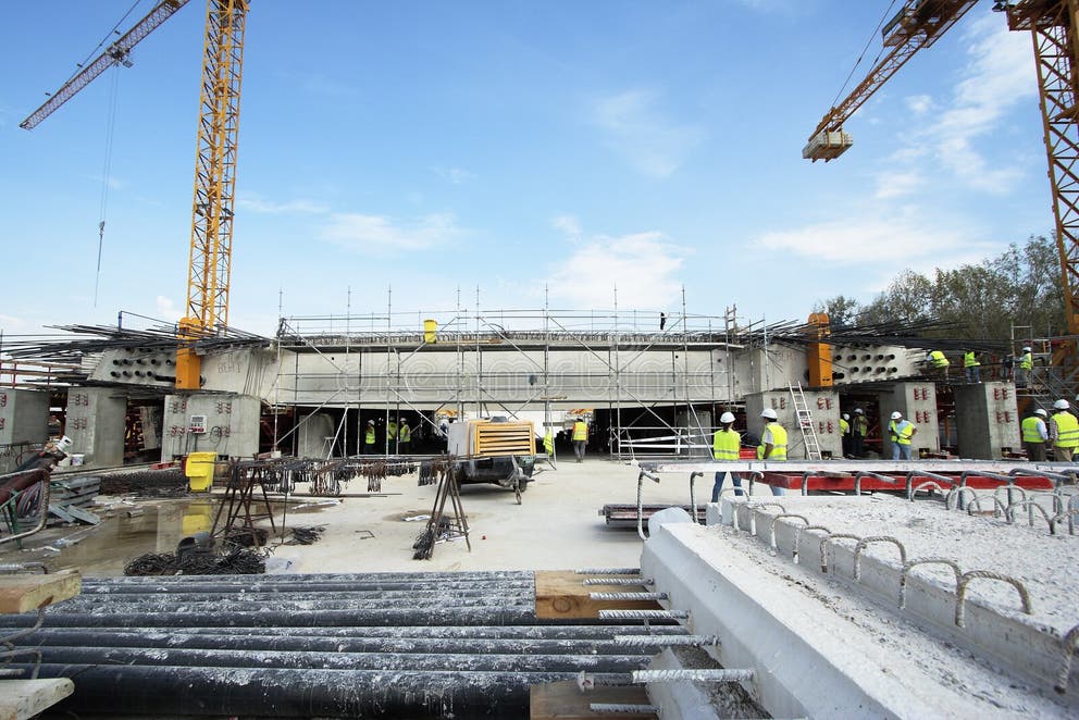 Processes Scene of Civil Engineering Construction Stock Image - Image ...