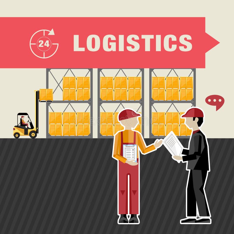 Processi Di Logistica E Di Immagazzinamento Illustrazione di Stock ...