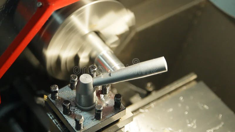 The Processing of Billets on the Lathe is Being Processed. Metal ...