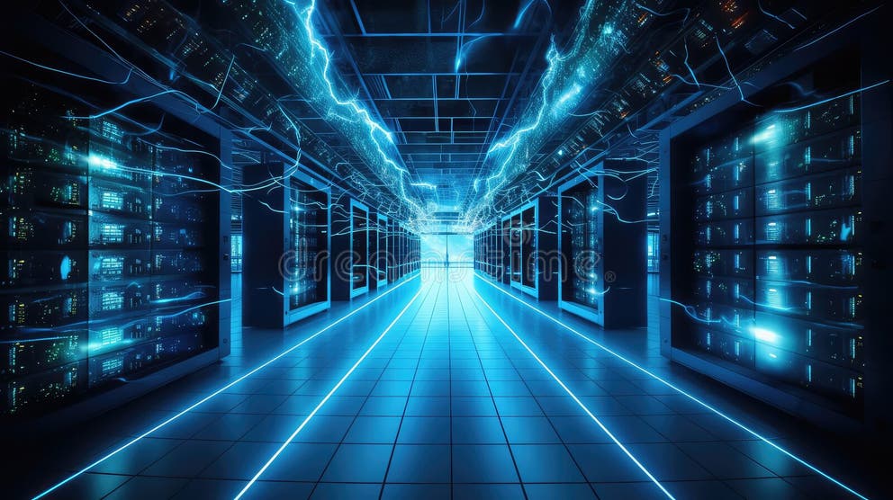 Processing binary data stock illustration. Illustration of ...