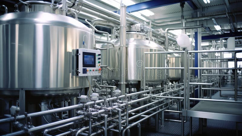 Processing Bovine Milk Production Stock Illustration - Illustration of ...