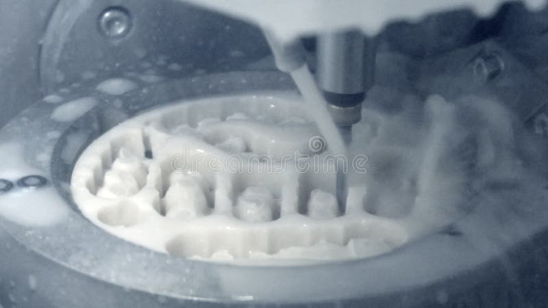 Automatic Process Dental Milling Machine Carving Out the Exact Shape ...