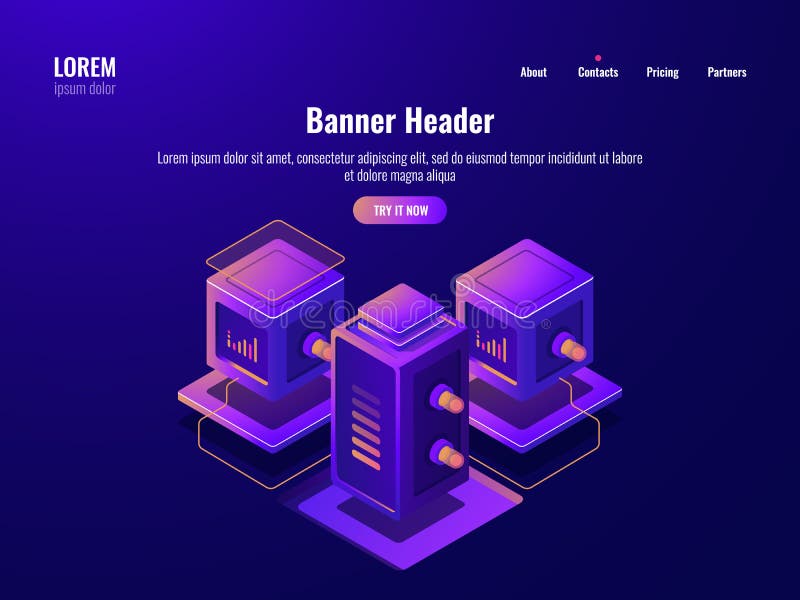 Futuristic Icon Banking Online, Server Room, Concept, Big Data ...