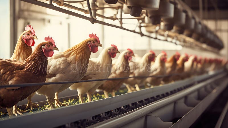 Processing chicken plant stock illustration. Illustration of ...