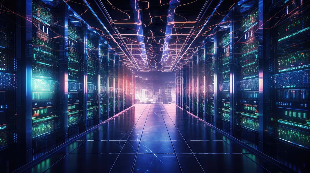 Processing computer data stock illustration. Illustration of ...