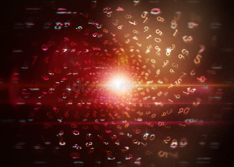 Processing Concept - Digital - Numbers in Circle - Digits - Blue Background Stock Illustration ...