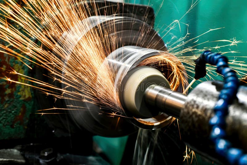 Processing a Cylindrical Part Internal Grinding from Which Sparks Fly ...