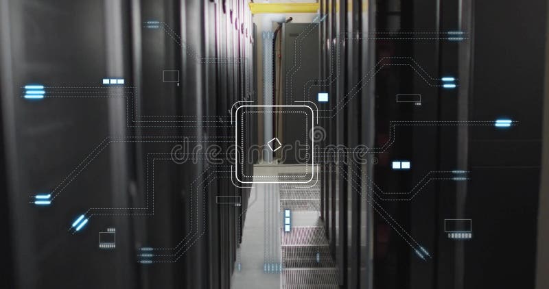 Processing Data Animation Over Server Racks in Data Center Stock Video - Video of cyber, network ...