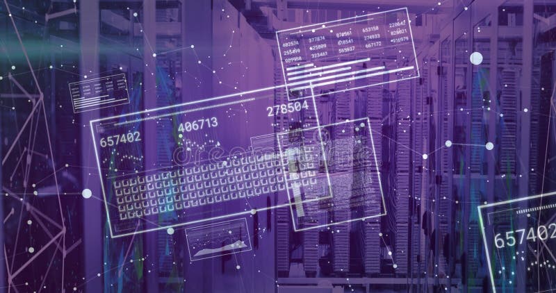 Processing Data Animation Over Server Racks in Data Center Stock Video - Video of animation ...