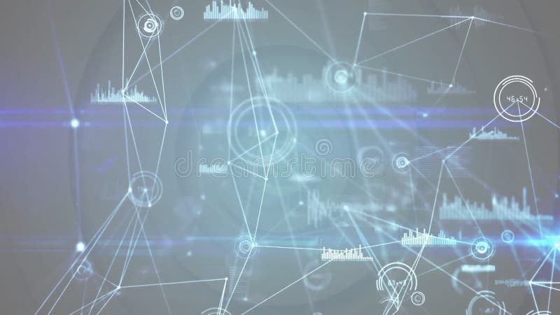 Processing Data in Digital Network, Abstract Connections Animation in ...