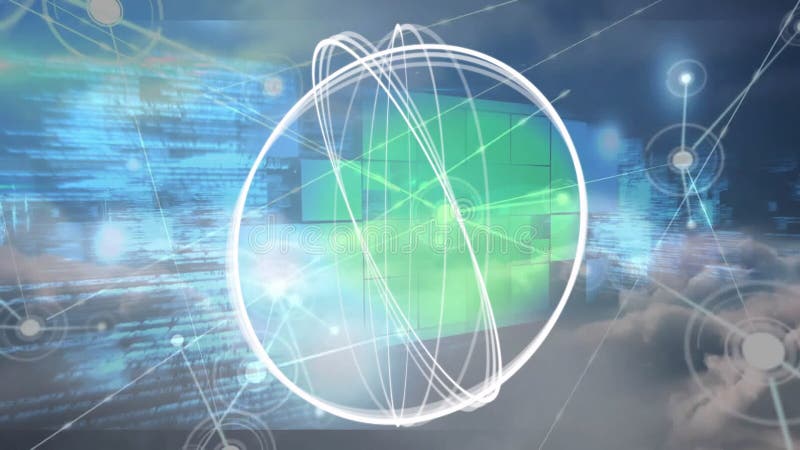 Processing Data, Digital Network Connections Animate Over Abstract Technology Background Stock ...