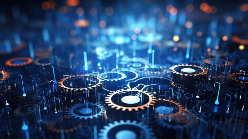 Processing data gears stock illustration. Illustration of processing ...