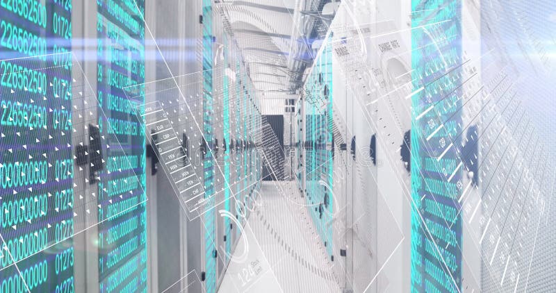 Processing Data in Modern Data Center with Servers and Animated Visuals Stock Footage - Video of ...