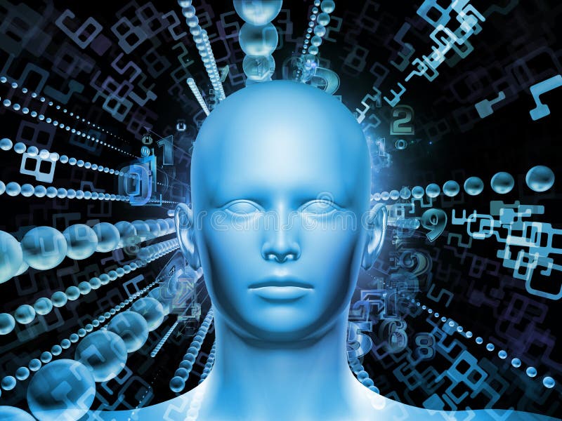 Processing Digital Thoughts Stock Illustration - Illustration of ...