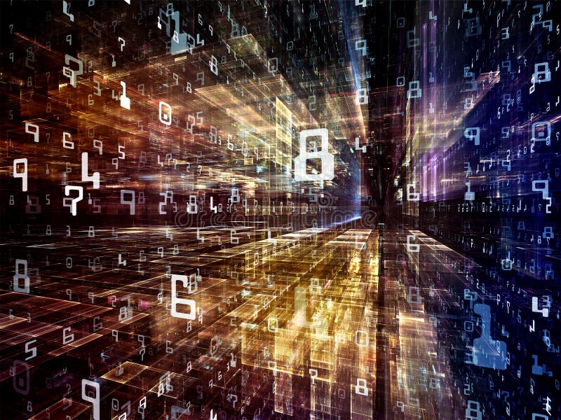 Processing Digital World stock illustration. Illustration of futuristic ...