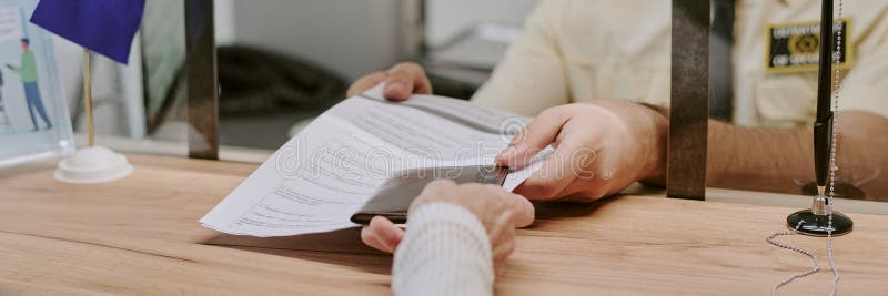 Processing Documents at Office Desk Stock Photo - Image of uniform ...