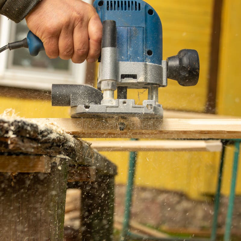 DIY Wood Products. Processing of Wooden Surfaces. Stock Image - Image ...