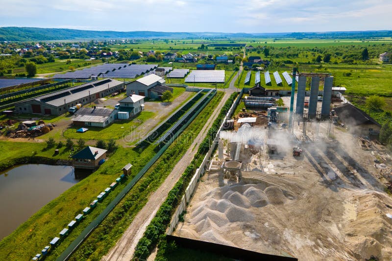 Processing Factory at Mining Site Producing Cement Construction ...