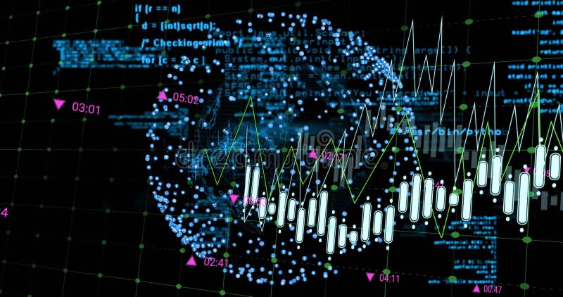 Processing Financial Data with Animation Over Digital Code and Graphs Stock Video - Video of ...