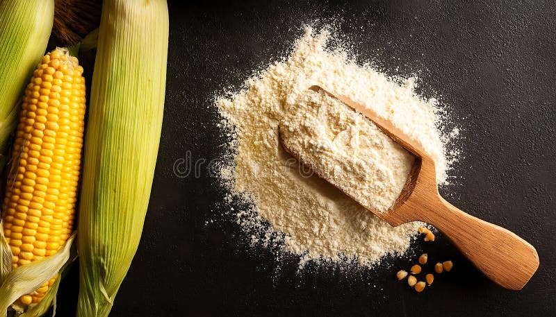 Processing of Fresh Maize Cob into Fine Maize Flour Stock Image - Image ...
