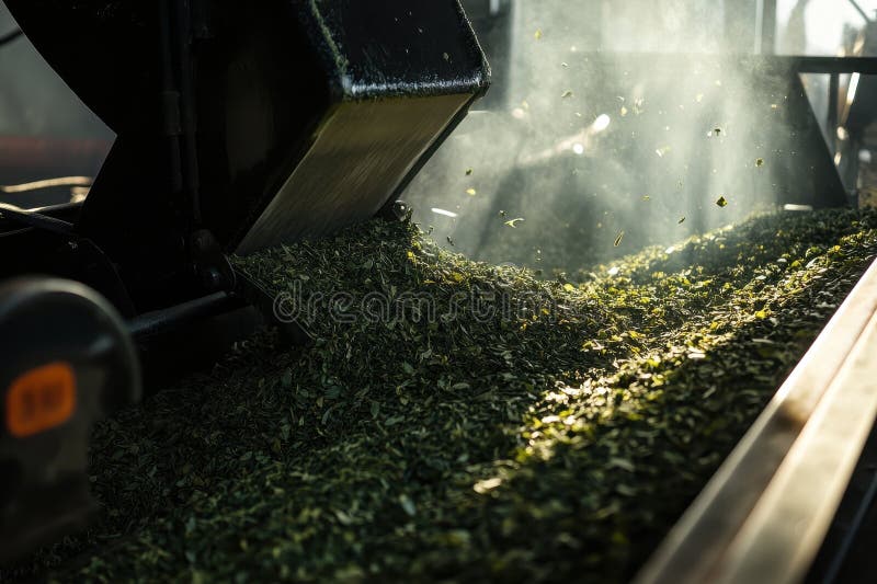 Processing Fresh Tea Leaves in a Large Machine for Drying and ...