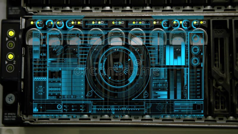 Processing Futuristic Data Animation, Control Panel with Various Gauges ...