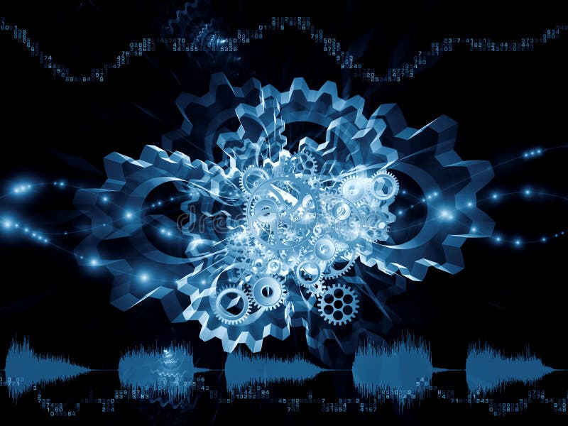 Processing gears stock illustration. Illustration of number - 23583125