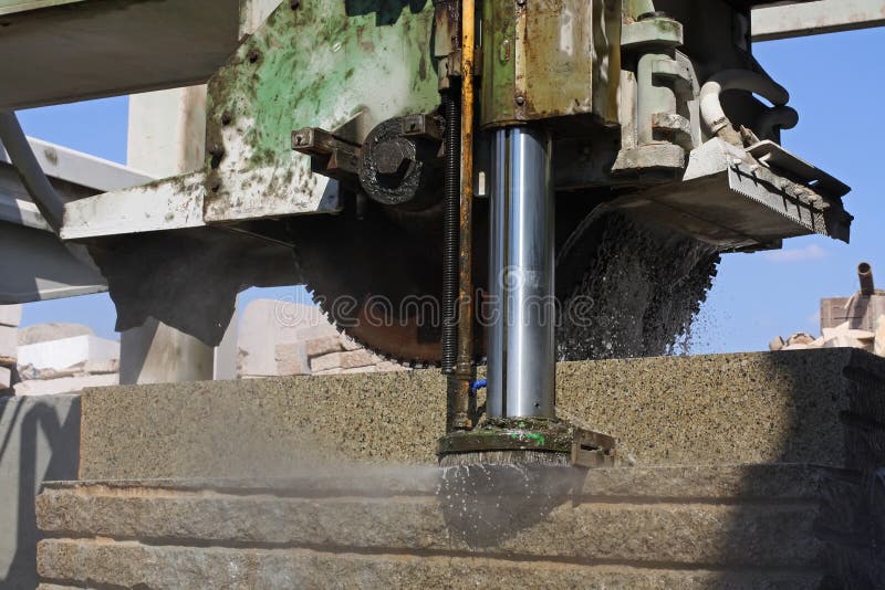 The Processing of Granite Blocks Stock Photo - Image of process ...