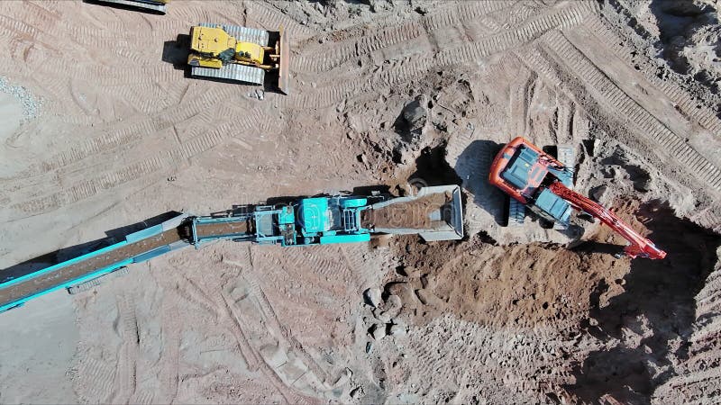 Processing Granite Gravel in an Open Pit Mining Quarry with a Cone Type ...