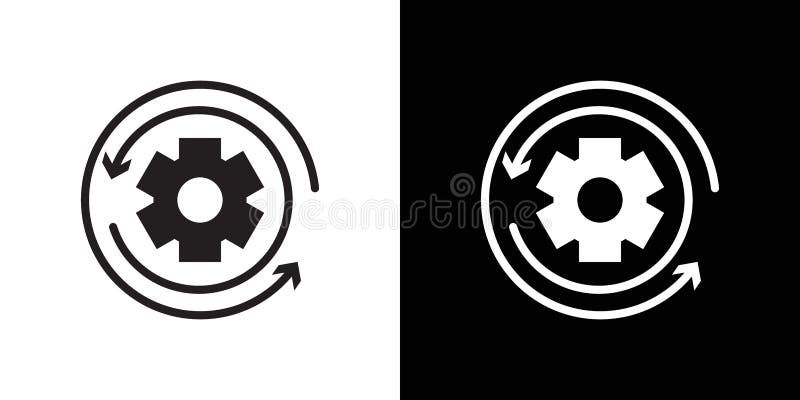 Processing Icon Black Line Art Vector Logo Set Stock Vector ...