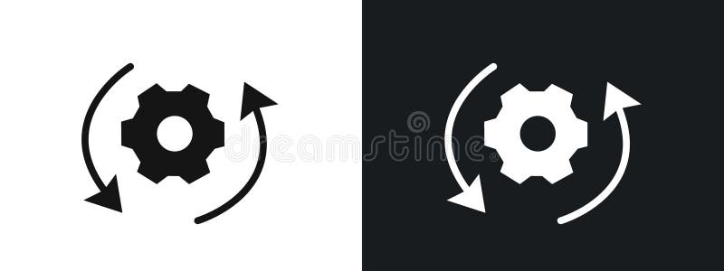 Processing Icon Linear Graphics Set Vector in Black Stock Vector ...