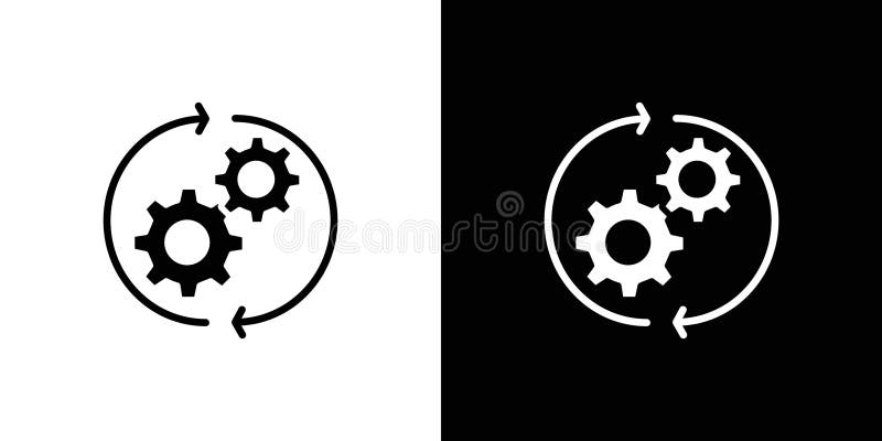 Processing Icon Flat Art Illustration in Outline Stock Vector ...