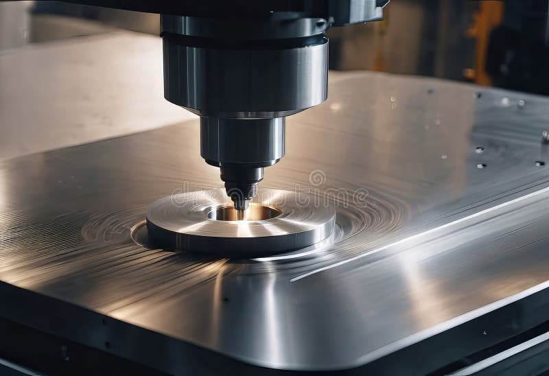 Processing a Metal Workpiece on a CNC Milling Machine, Working in a Factory, Processing a Part ...