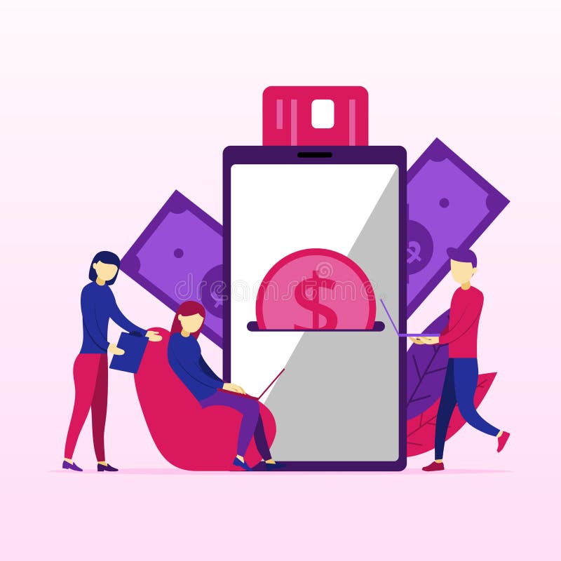 Processing Mobile Banking Payments Screen Stock Illustration ...