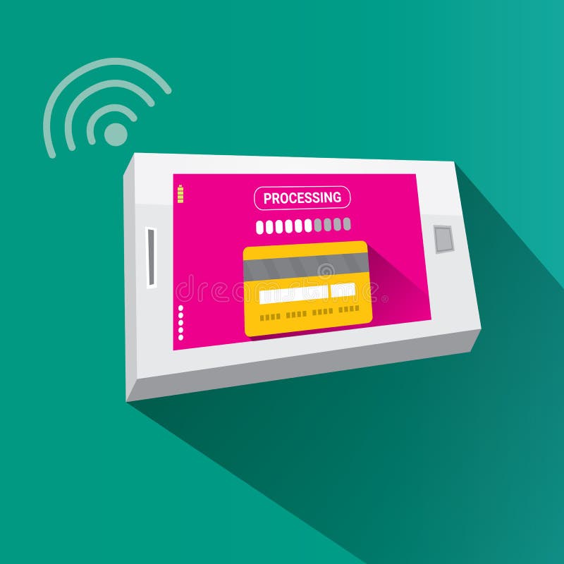 Smartphone Processing of Mobile Payments Stock Vector - Illustration of ...