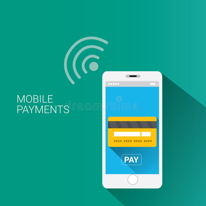 Smartphone Processing of Mobile Payments Stock Vector - Illustration of ...