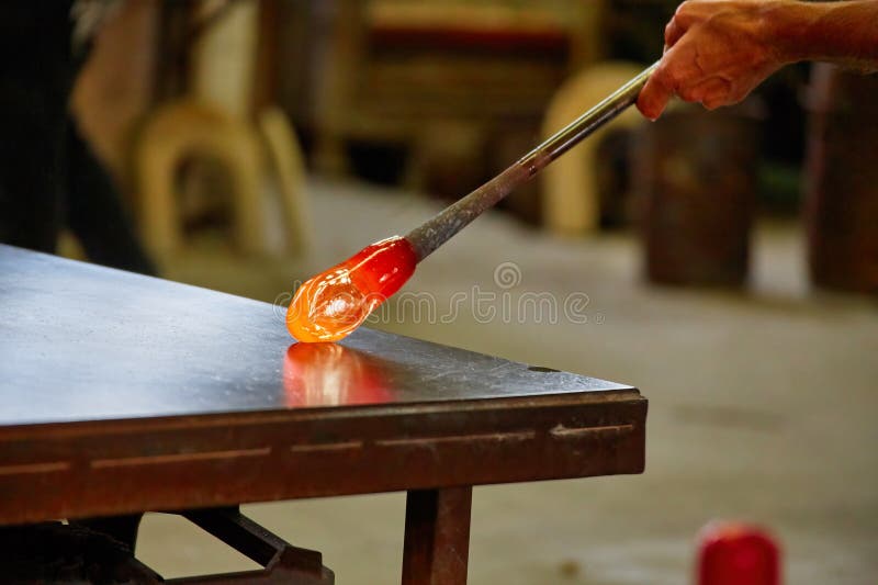 The Processing of Murano Glass, Venice, Italy Stock Image - Image of ...