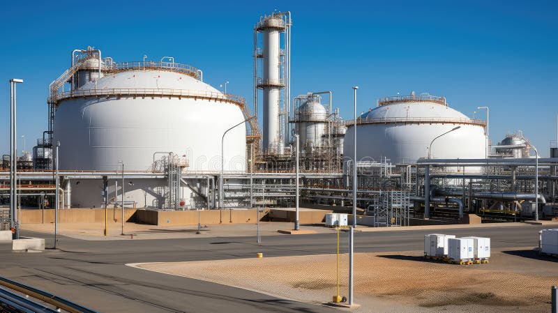 Processing Natural Gas Equipment Stock Illustration - Illustration of ...