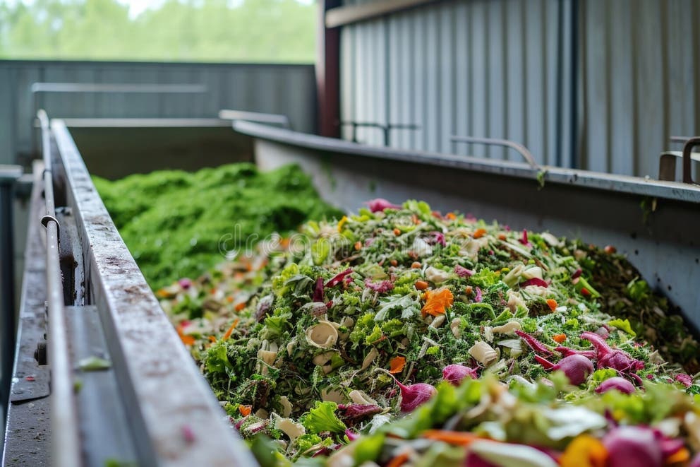 Processing of Organic Waste, Compost Preparation Stock Illustration ...