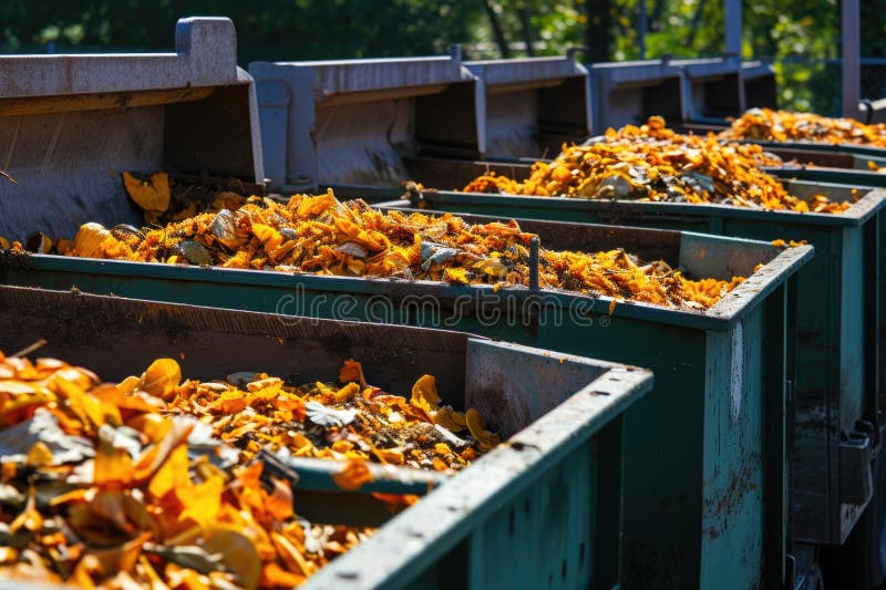 Processing of Organic Waste, Compost Preparation Stock Illustration ...