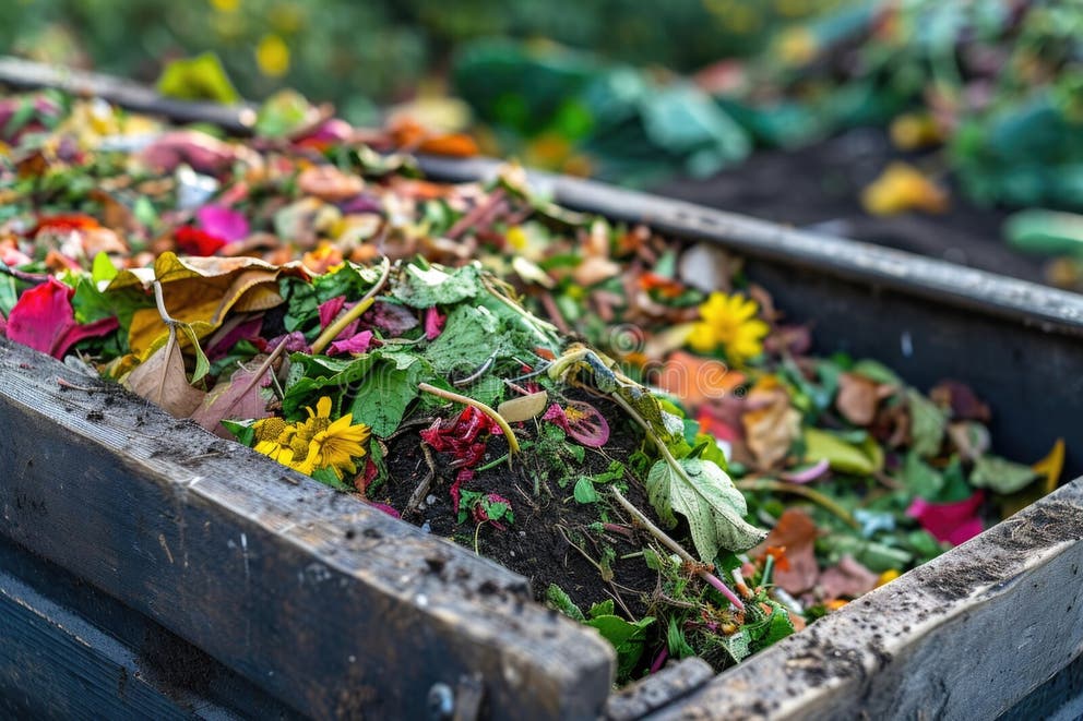 Processing of Organic Waste, Compost Preparation Stock Illustration ...