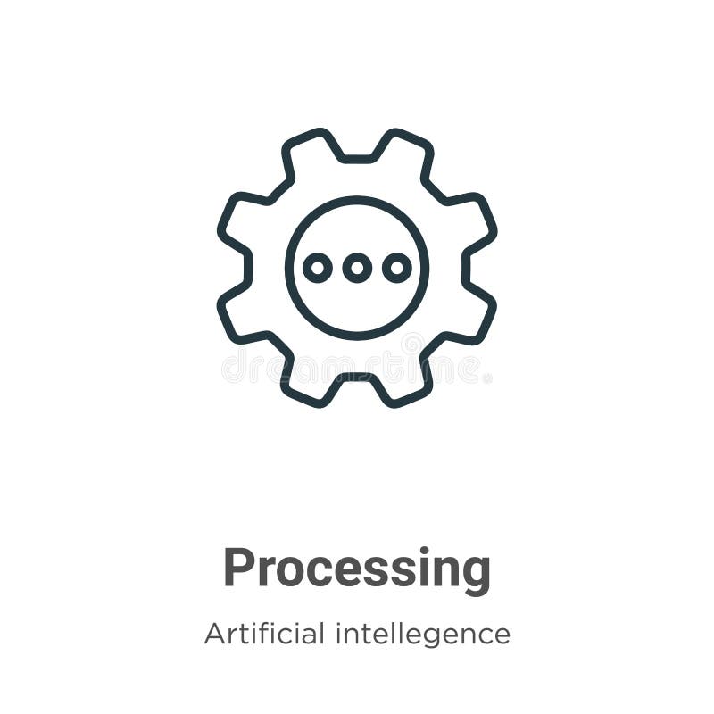 Processing Outline Vector Icon. Thin Line Black Processing Icon, Flat ...