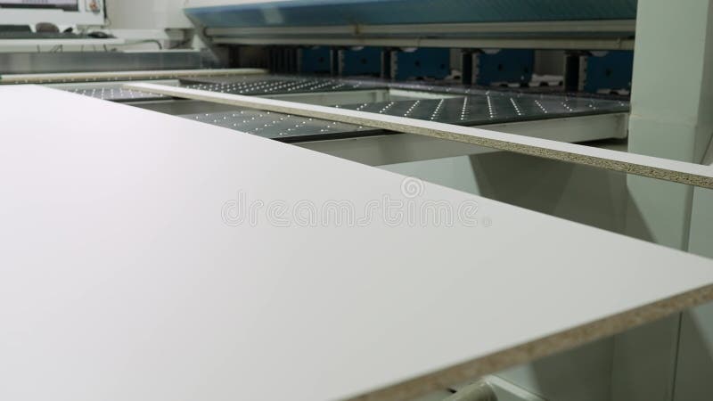 Woodworking Industry Concept. Processing Panels on a Woodworking ...