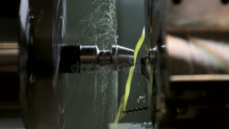 Processing of a Part on a Lathe Stock Video - Video of factory ...