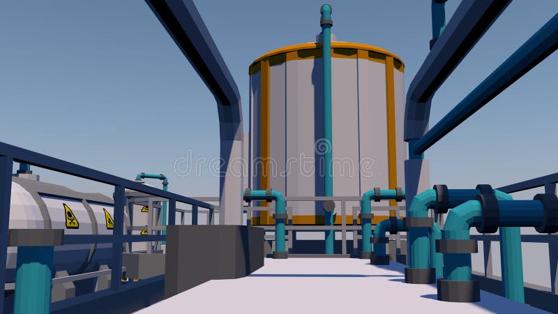 Processing Plant Equipment and Piping. 3D Rendering Stock Illustration ...
