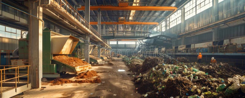 A Processing Plant for Organic Waste, with Large Composting Machines ...
